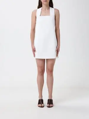 Khaite Khaite Black Square Neck Mini Dress White