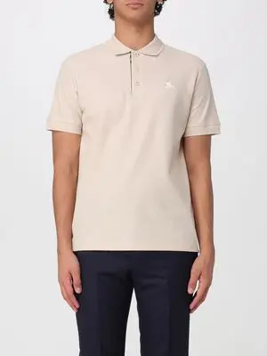 Burberry Cotton Polo Shirt With Three-button Placket And Embroidered Ekd Logo
