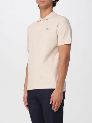 Burberry Cotton Polo Shirt With Three-button Placket And Embroidered Ekd Logo