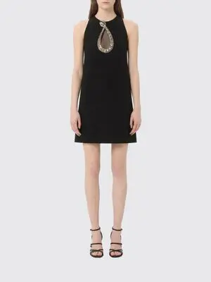 Valentino Garavani Wool And Silk Mini Dress With Rhinestone Embellishments