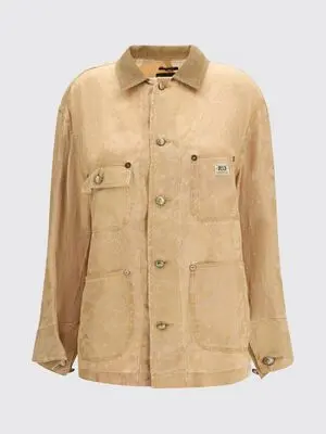 R13 Linen Blend Jacket With Patch Pockets - Orange