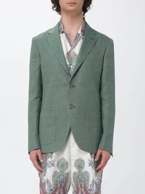 Etro Single-breasted Wool Blazer - Green