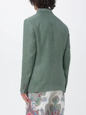 Etro Single-breasted Wool Blazer - Green
