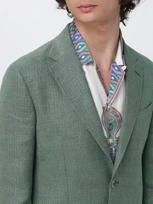 Etro Single-breasted Wool Blazer - Green