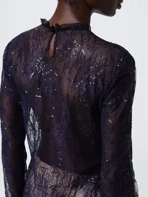 Alberta Ferretti Lace Top - Blue