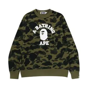 A BATHING APE 1st Camo College Crewneck Sweatshirt