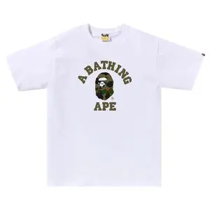 A BATHING APE 1st Camo College Tee - White
