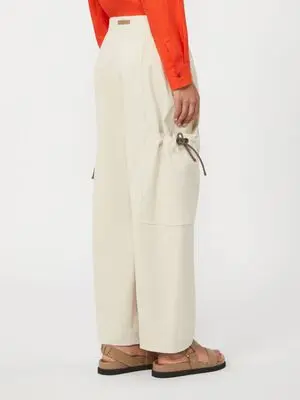 Max Mara Stretch Cotton Cargo Trousers - Beige