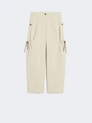 Max Mara Stretch Cotton Cargo Trousers - Beige