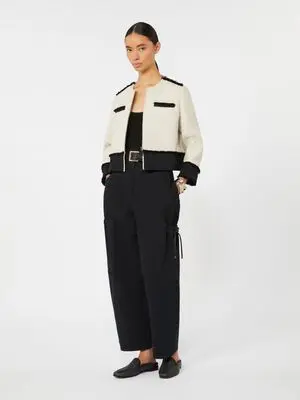 Max Mara Stretch Cotton Cargo Trousers - Black