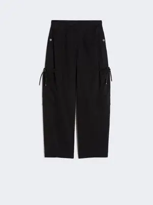 Max Mara Stretch Cotton Cargo Trousers - Black