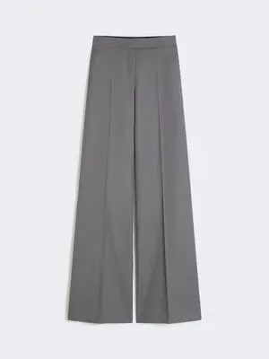 Max Mara Gabardine Wool Trousers - Medium Grey
