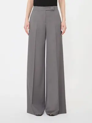 Max Mara Gabardine Wool Trousers - Medium Grey