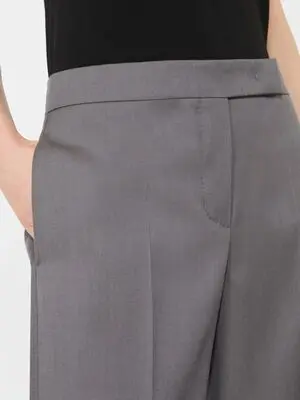 Max Mara Gabardine Wool Trousers - Medium Grey