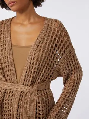 Max Mara Mesh Knit Cotton Cardigan - Desert