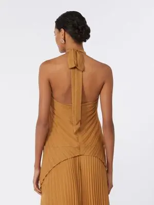 Max Mara Plissé-pleated Chiffon Top