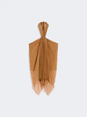 Max Mara Plissé-pleated Chiffon Top