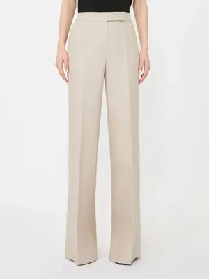 Max Mara Wide-leg Linen Trousers - Sand