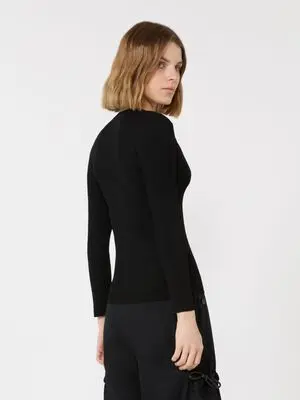 Max Mara Viscose Blend Ribbed Jumper - Black
