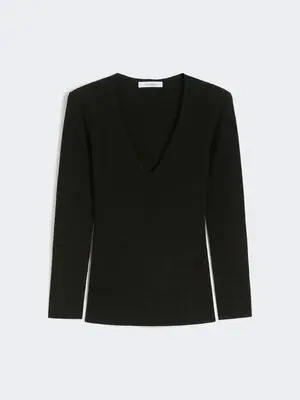 Max Mara Viscose Blend Ribbed Jumper - Black