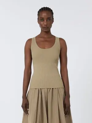 Max Mara Viscose-blend Knit Top - Kaki