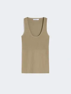Max Mara Viscose-blend Knit Top - Kaki