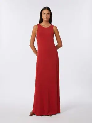 Max Mara Viscose Jersey Fit-and-flare Dress - Red