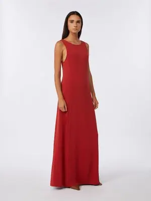 Max Mara Viscose Jersey Fit-and-flare Dress - Red