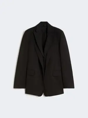 Max Mara Viscose-blend Blazer With Double Collar - Black