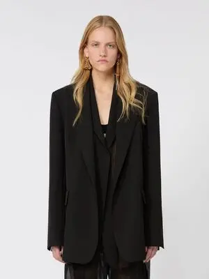 Max Mara Viscose-blend Blazer With Double Collar - Black