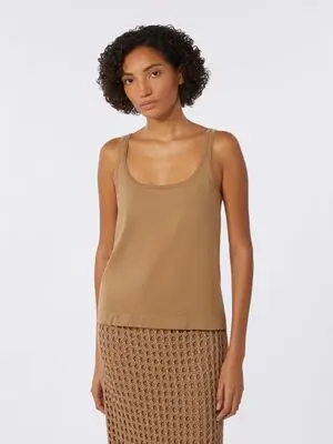 Max Mara Cotton Yarn Sleeveless Jumper - Desert