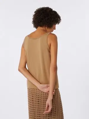 Max Mara Cotton Yarn Sleeveless Jumper - Desert
