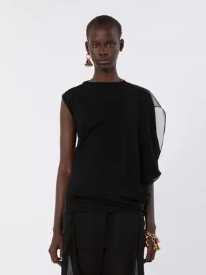 Max Mara Stretch Viscose Asymmetrical Top