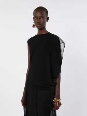 Max Mara Stretch Viscose Asymmetrical Top