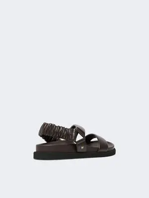 Max Mara Leather Fussbett Sandals - Chocolate
