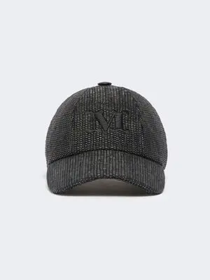 Max Mara Raffia-effect Basketweave Baseball Cap