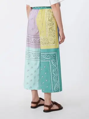 Max Mara Printed Cotton Poplin Trousers