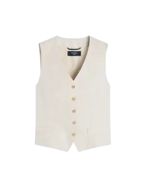 Max Mara Linen Canvas Waistcoat - Ecru