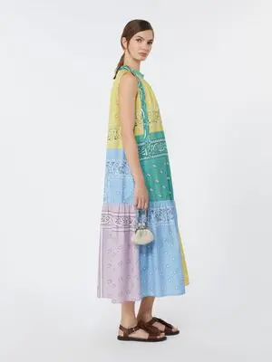 Max Mara Printed Cotton Poplin Long Dress