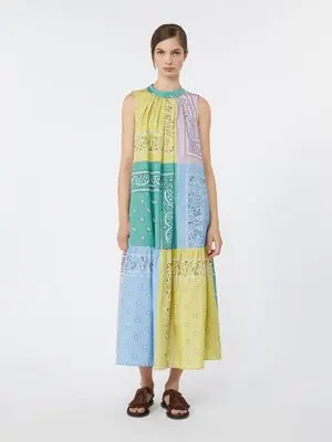 Max Mara Printed Cotton Poplin Long Dress