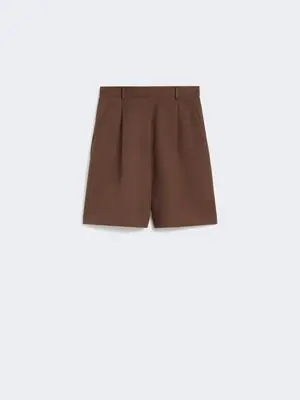 Max Mara Cotton And Linen Canvas Bermuda Shorts - Chocolate