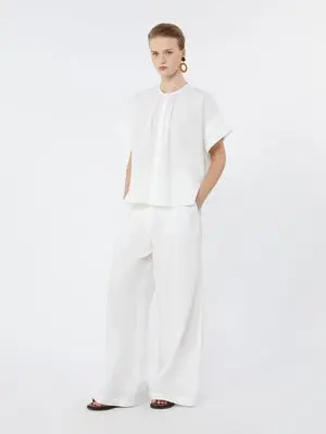 Max Mara Wide-leg Cotton Poplin Trousers