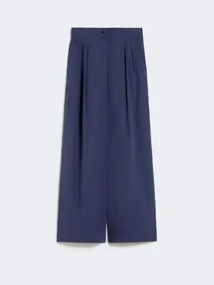 Max Mara Wide-leg Cotton Poplin Trousers
