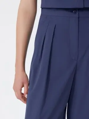 Max Mara Wide-leg Cotton Poplin Trousers