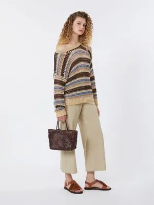 Max Mara Linen And Cotton Yarn Jumper - Brown