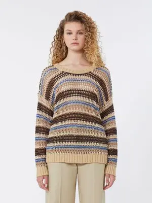 Max Mara Linen And Cotton Yarn Jumper - Brown