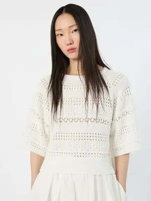 Max Mara Crochet Cotton Sweater