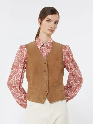 Max Mara Suede Waistcoat