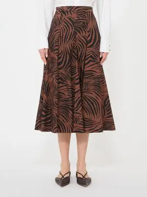 Max Mara Printed Poplin Midi Skirt