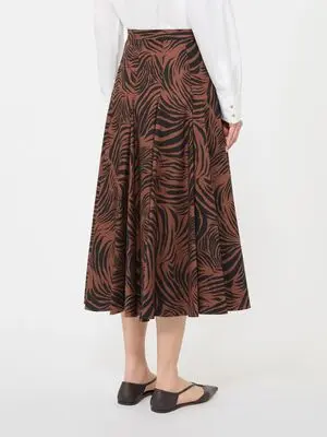 Max Mara Printed Poplin Midi Skirt